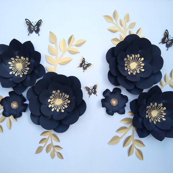 Gold Paper Flowers - Etsy