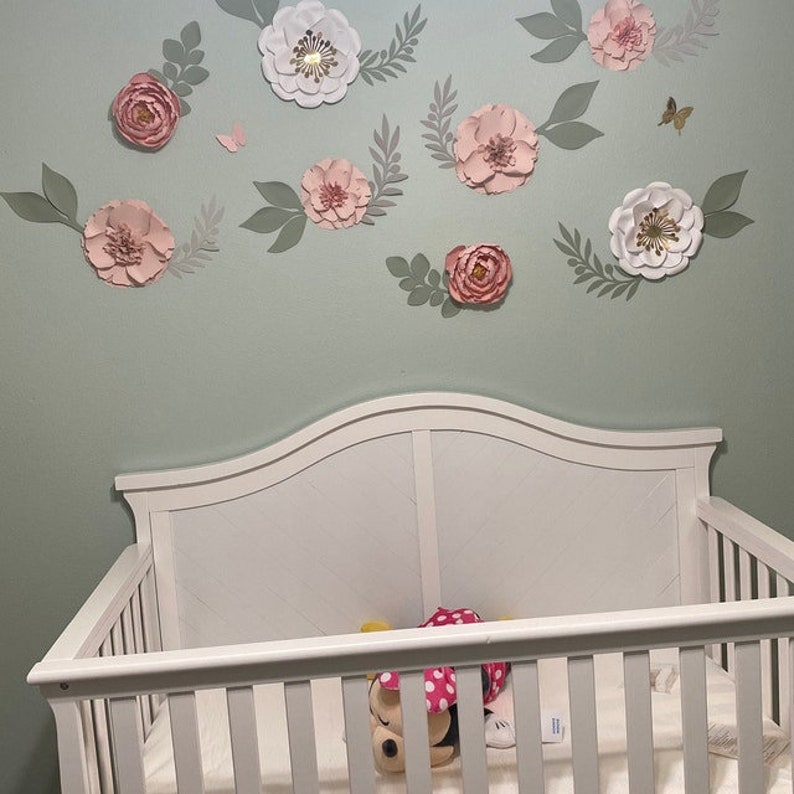 Peonies Flowers Set Nursery Paper Flowers, Large Paper Flowers, Nursery ...