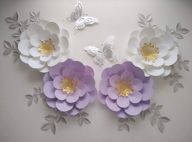 Paper Flowers Set Nursery Paper Flowers Large Paper Flowers | Etsy