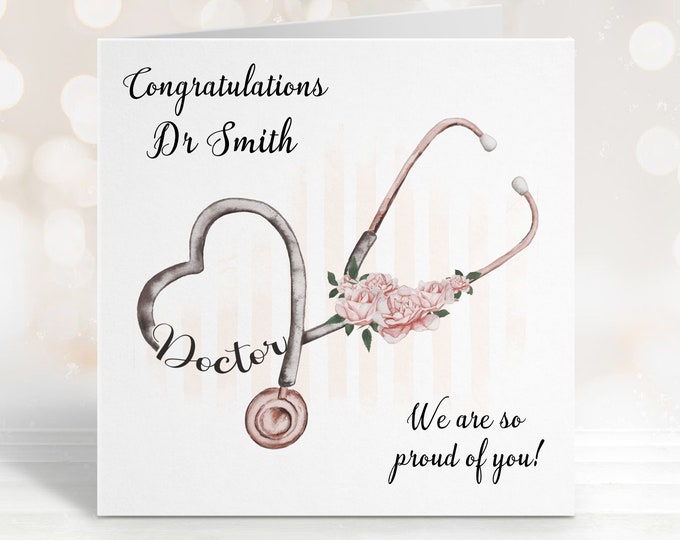 Personalised Congratulations Doctor Card, Qualified Doctor Card, Doctor ...