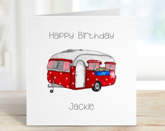 Caravan Birthday Card - Etsy UK