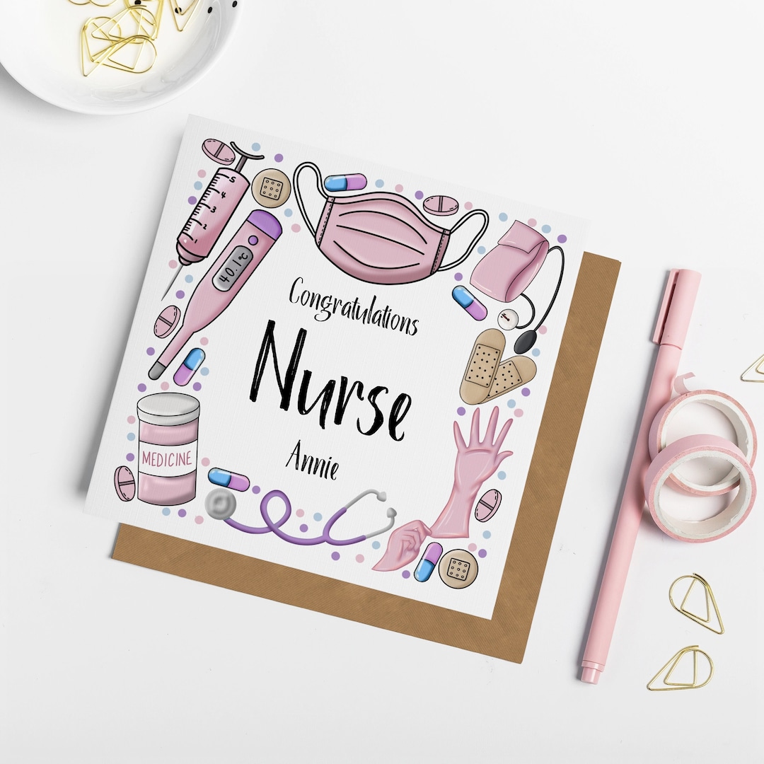 Personalised Congratulations Nurse Card, Qualified Nurse Card, Nurse ...