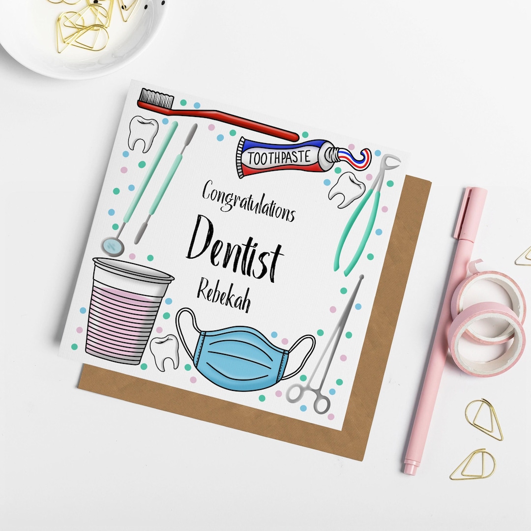 Personalised Congratulations Dentist Card, Qualified Dentist Card ...