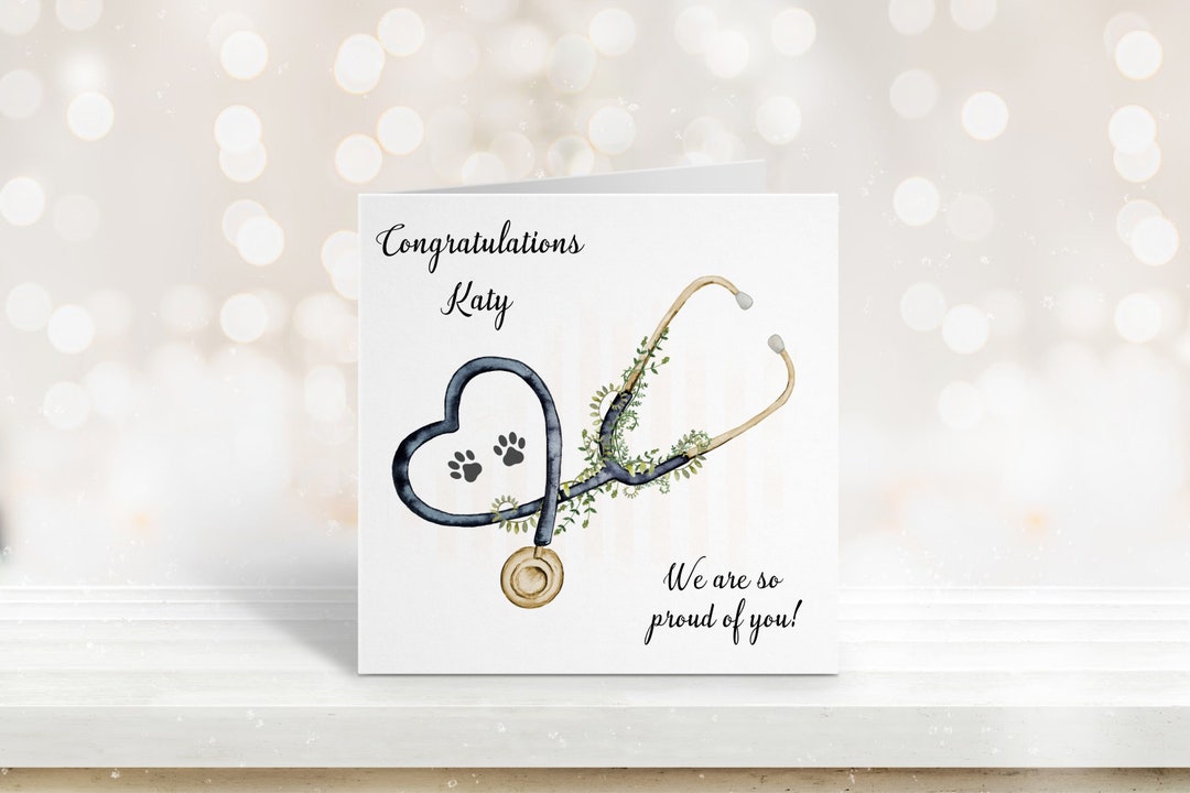 Personalised Congratulations Vet Card, Qualified Vet Card, Vet Graduate ...