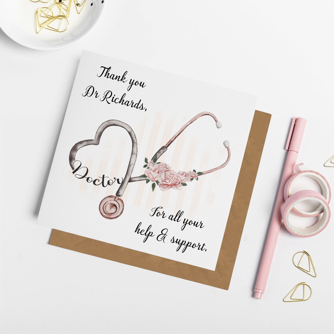 Personalised Thank You Doctor Card, Thank You Hospital Card, Thank You ...