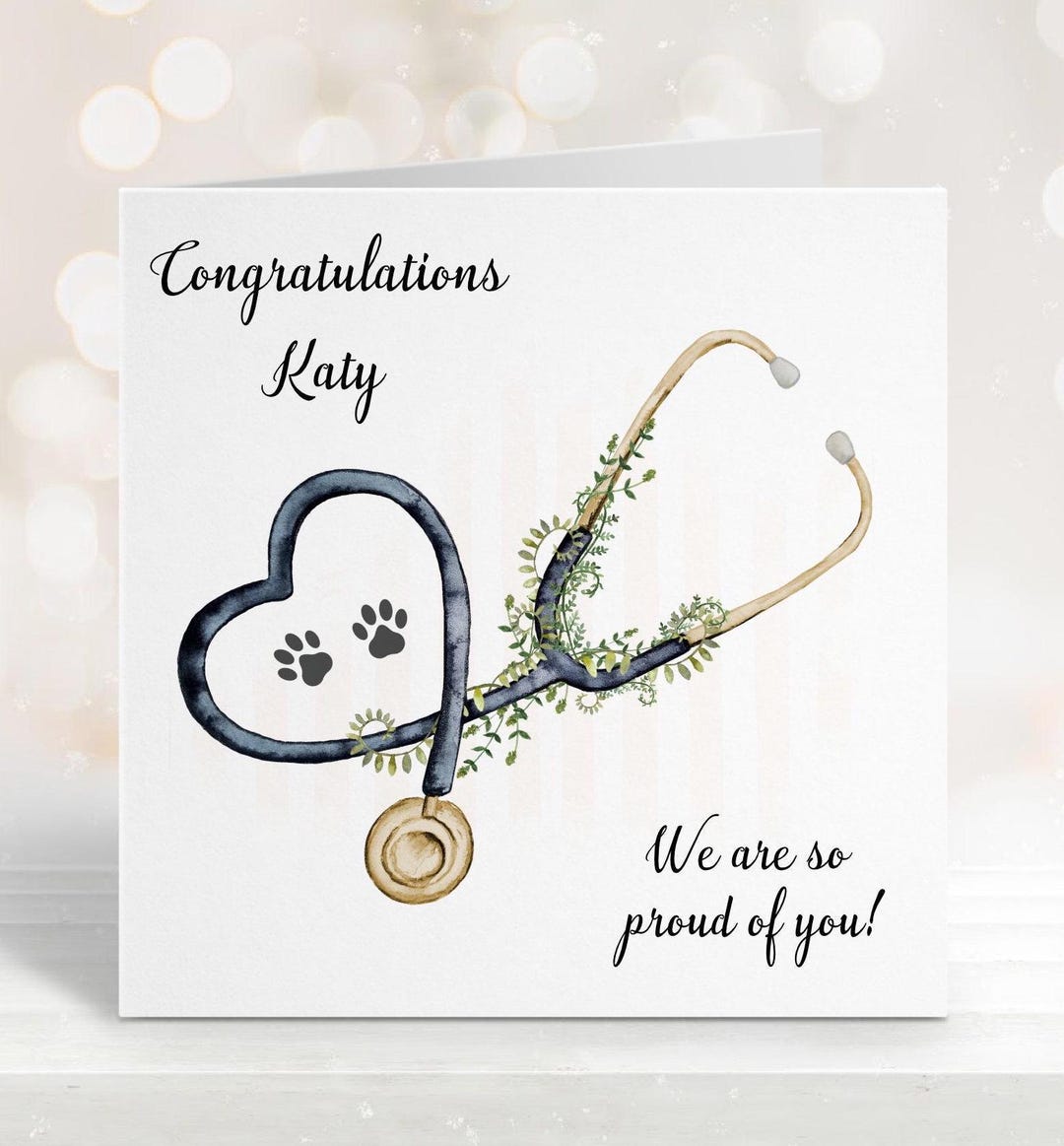 Personalised Congratulations Vet Card, Qualified Vet Card, Vet Graduate ...