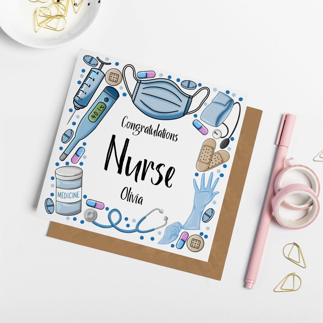 Personalised Congratulations Nurse Card, Qualified Nurse Card, Nurse ...