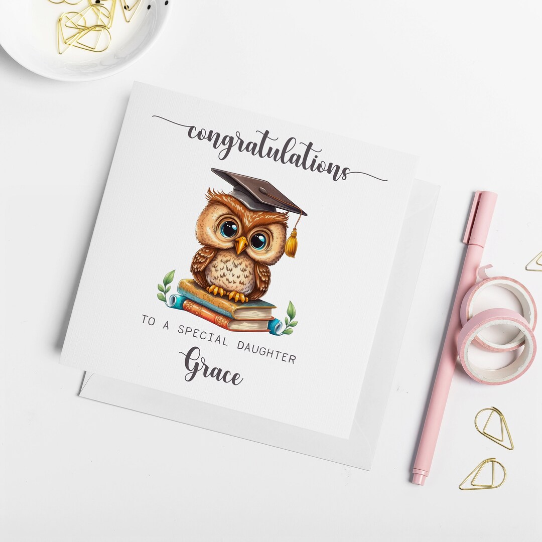 Personalised Congratulations Graduation Owl Card Graduate - Etsy