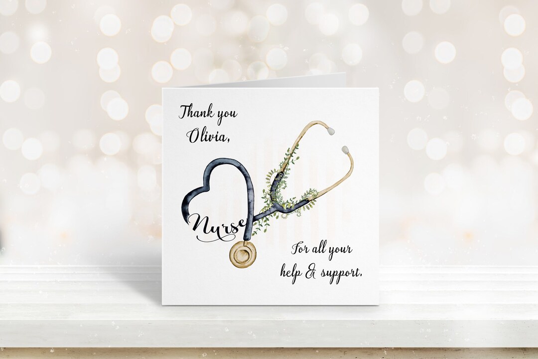 Personalised Thank You Nurse Card, Thank You Nurse Card, Thank You Card ...