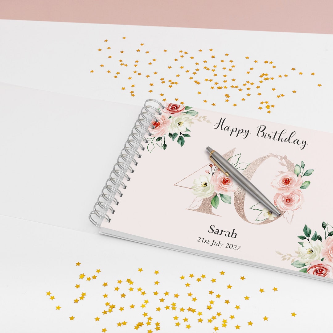 Personalised 40th Birthday Guest Book 40th Birthday - Etsy