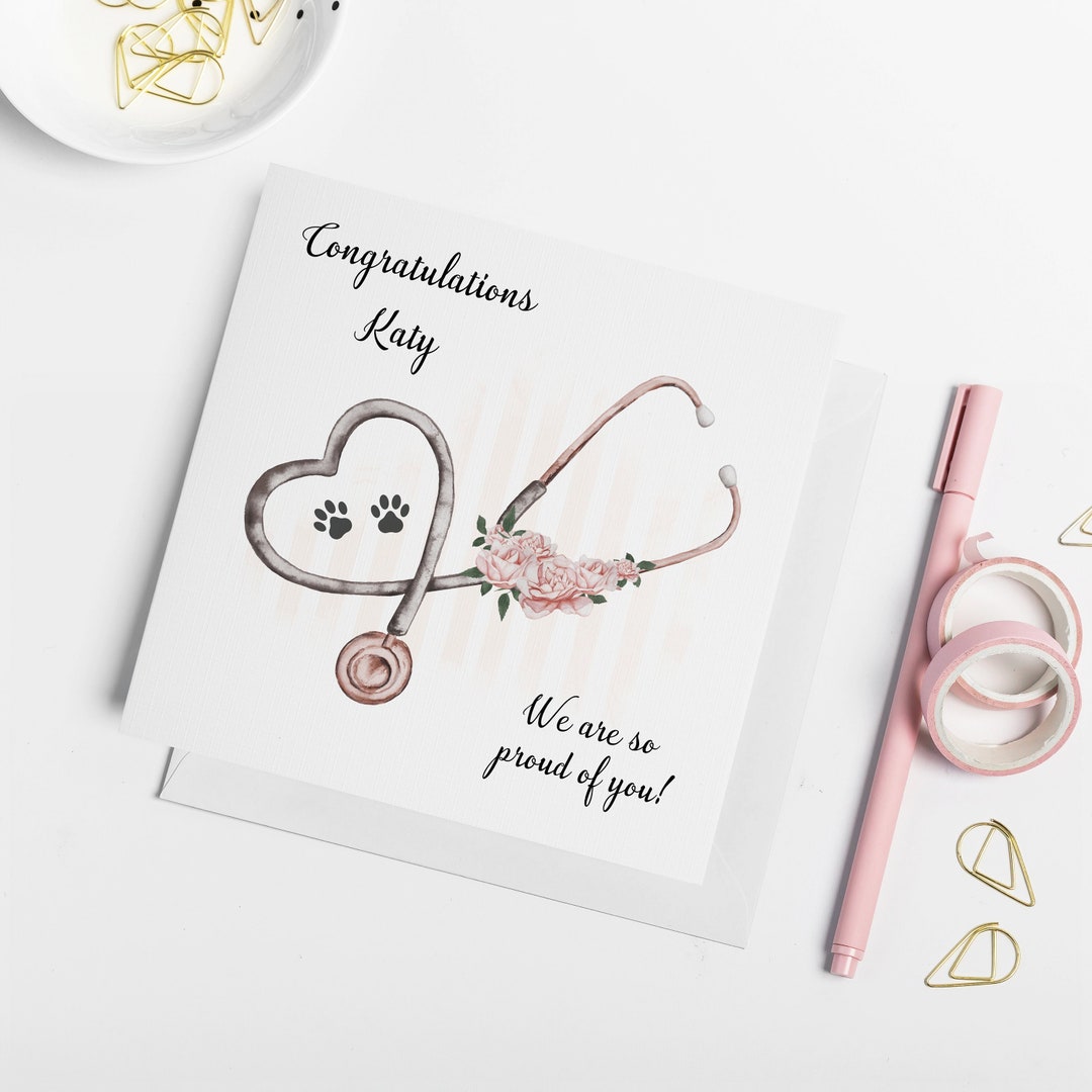 Personalised Congratulations Vet Card Qualified Vet Card Vet - Etsy