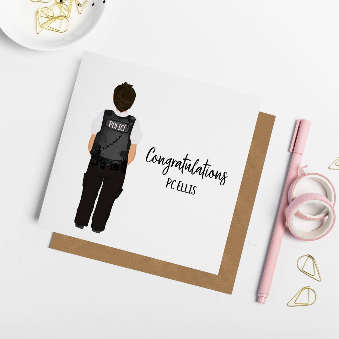 Personalised Congratulations Police Card, Police Officer Gifts, Trainee ...