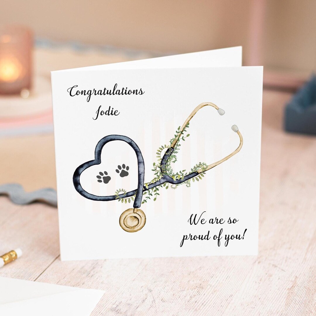 Personalised Congratulations Vet Card, Qualified Vet Card, Vet Graduate ...