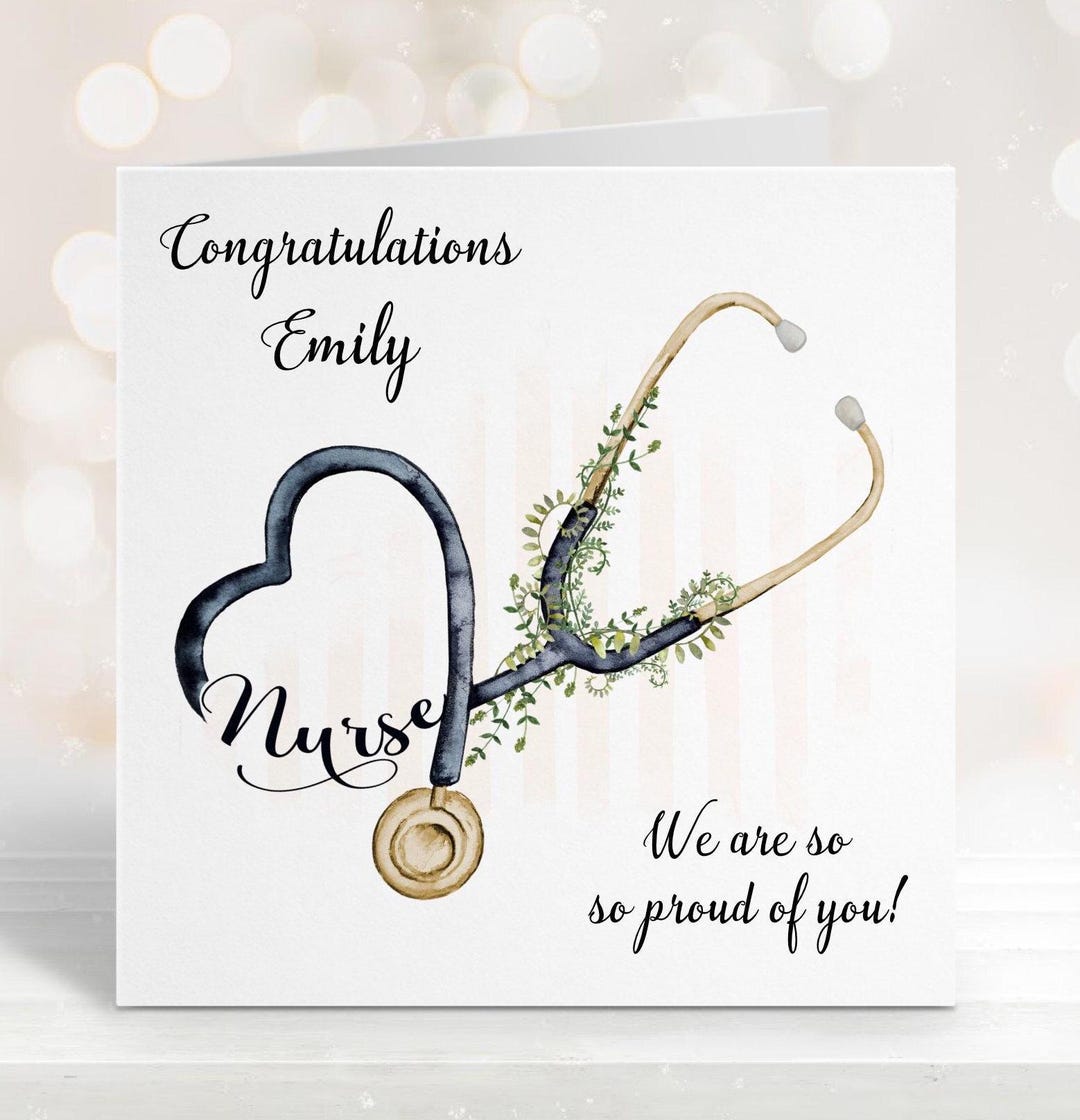 Personalised Congratulations Nurse Card, Qualified Nurse Card, Nurse ...