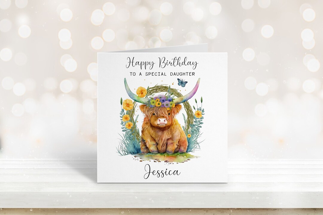 Personalised Cow Birthday Card, Cute Cow Birthday Card, Card for Friend ...