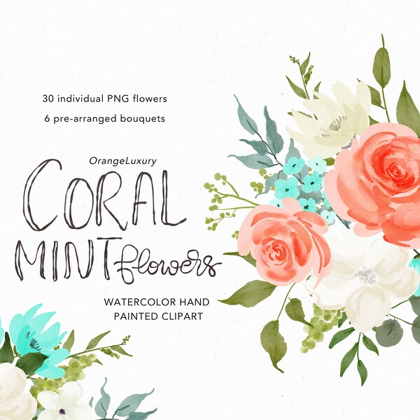 Coral and Mint - Etsy
