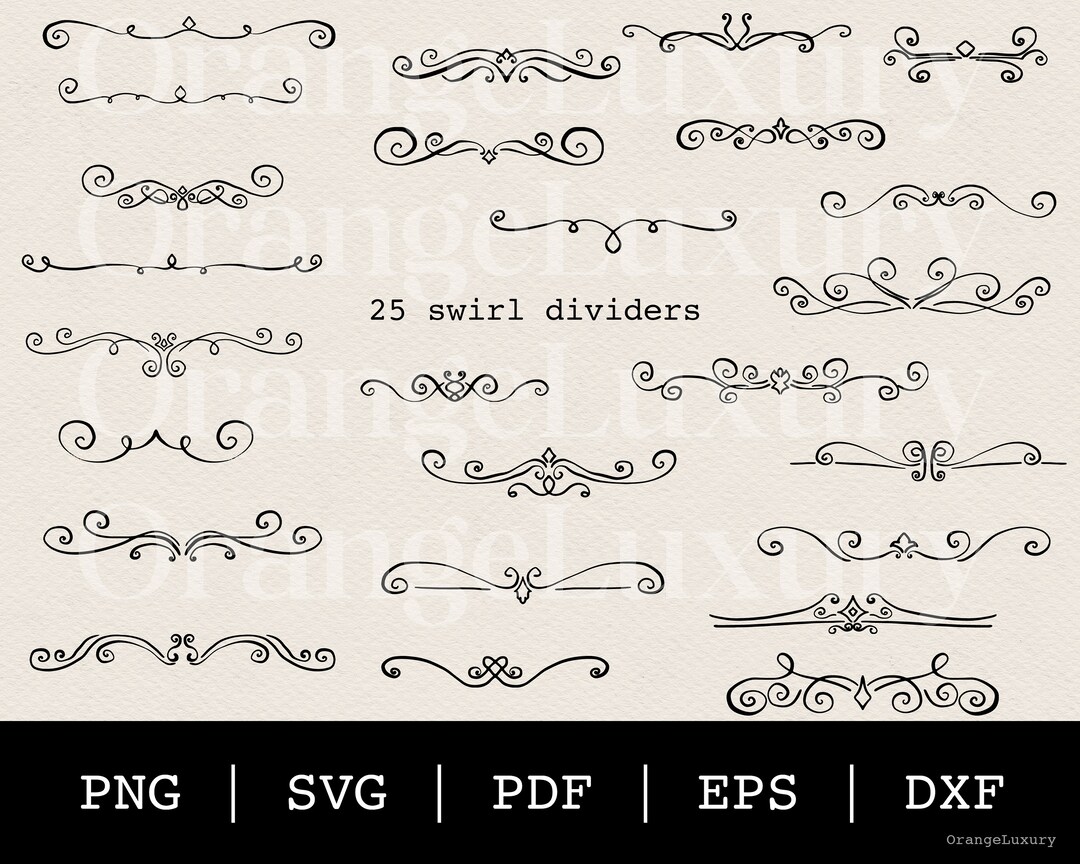 Swirl Svg Border SVG Swirl SVG Decorative Svg Flourish - Etsy UK