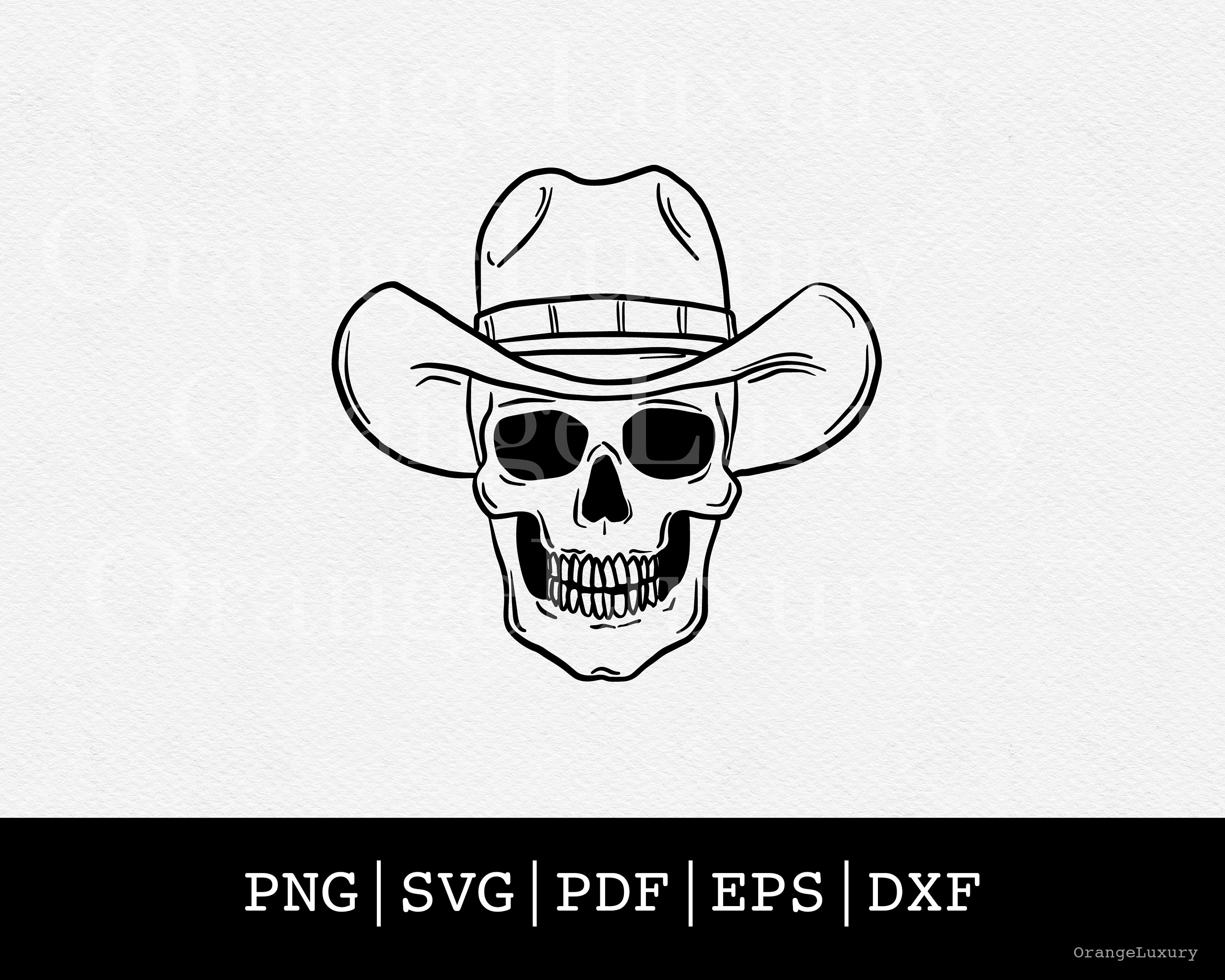 Skull Cowboy Hat Svg Skull Svg Halloween Svg Cowboy Svg - Etsy