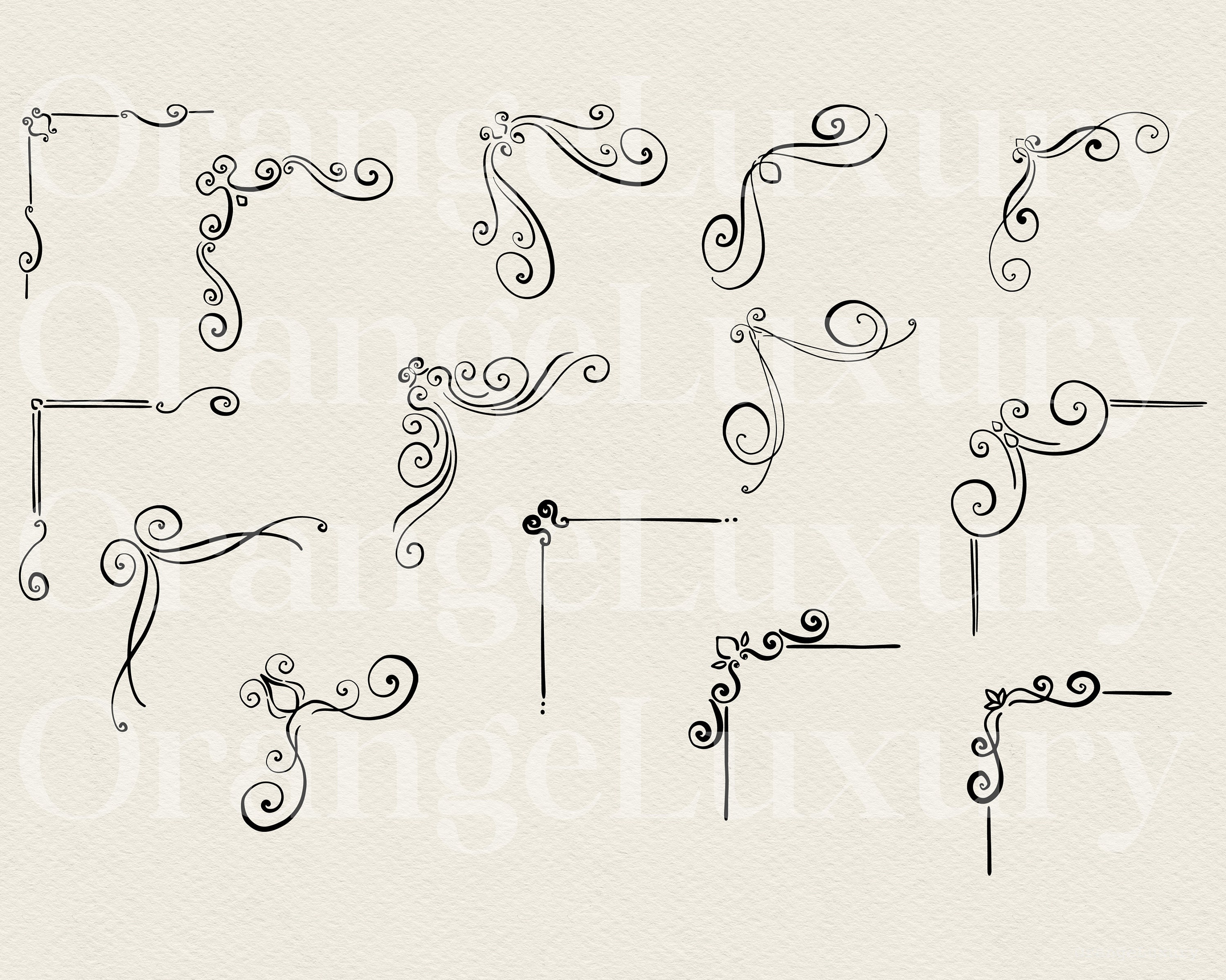 Ornamental Svg Corner Svg Swirl Svg Decorative Corner Flourish Svg