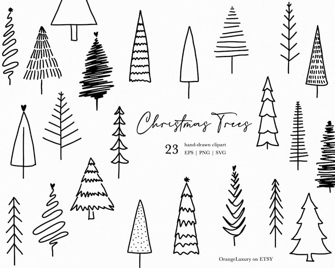 Christmas Tree SVG Christmas Doodle Clipart Winter Clipart - Etsy Canada