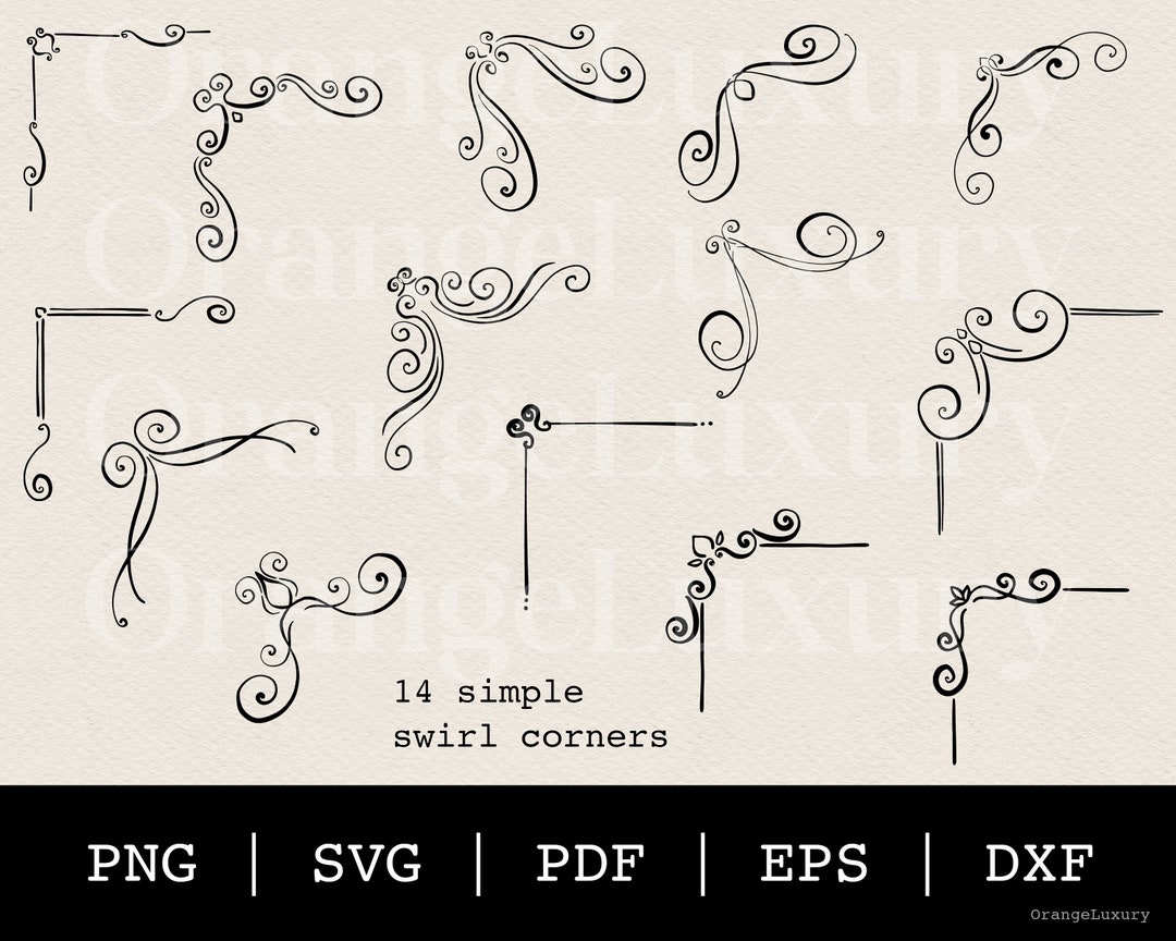 Ornamental Svg Corner SVG Swirl SVG Decorative Corner - Etsy New Zealand