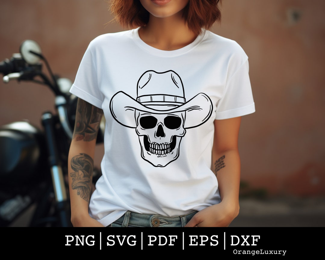Skull Cowboy Hat Svg Skull Svg Halloween Svg Cowboy Svg - Etsy