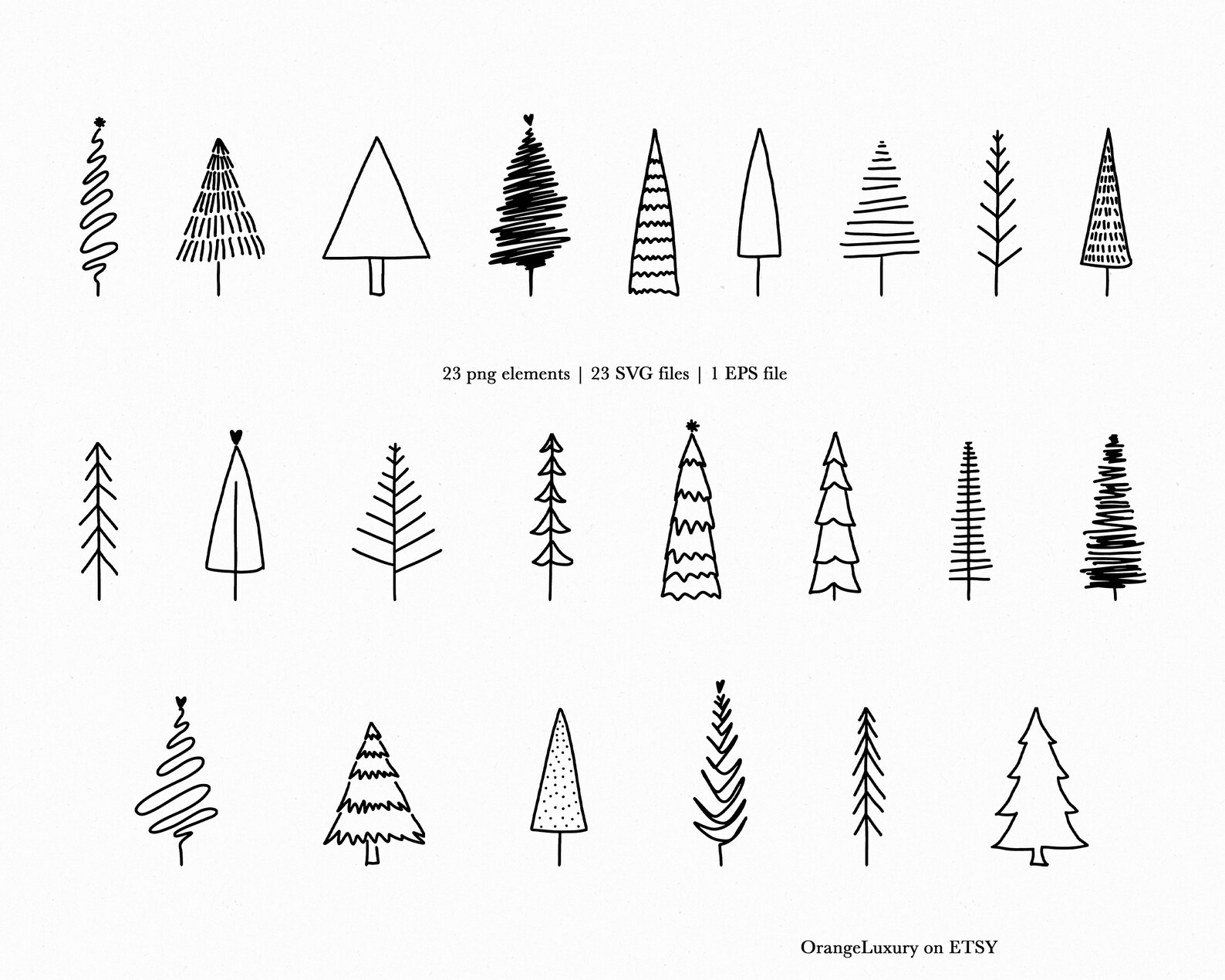Christmas Tree SVG Christmas Doodle Clipart Winter Clipart - Etsy Canada