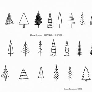 Christmas Tree SVG Christmas Doodle Clipart Winter Clipart - Etsy Canada