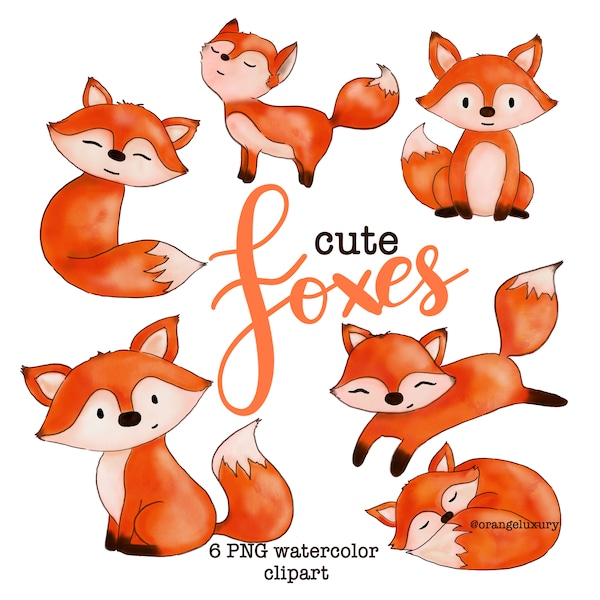 Cute Fox Clipart - Etsy