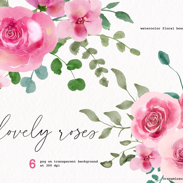 Watercolor Bouquet - Etsy