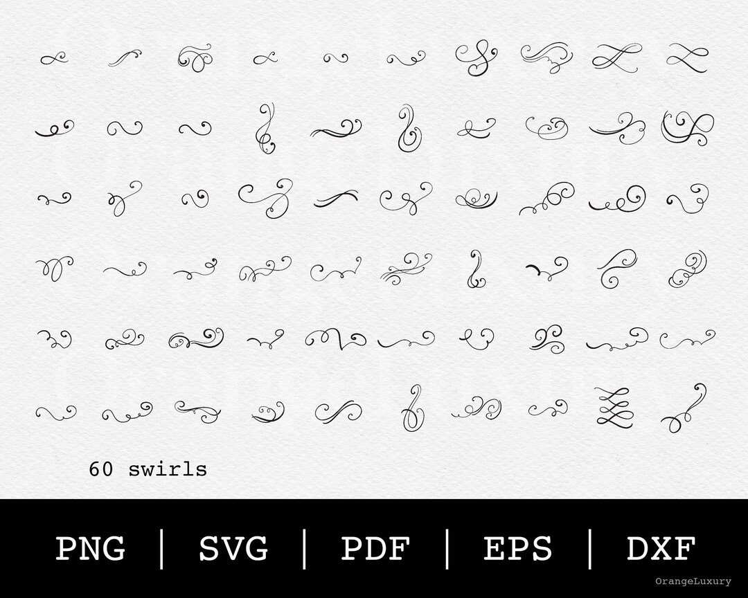 Swirl SVG Swish Clipart Swoosh Svg Divider Frame SVG - Etsy UK