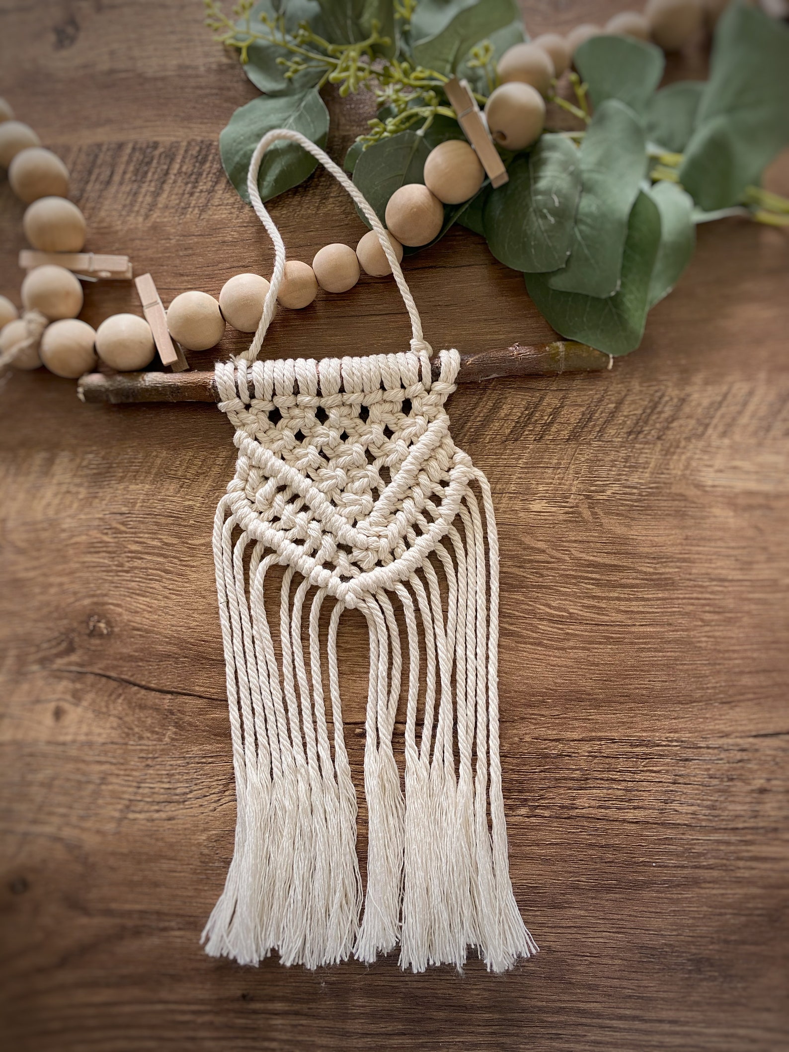 Triangle Mini Macrame Wall Hanging | Etsy