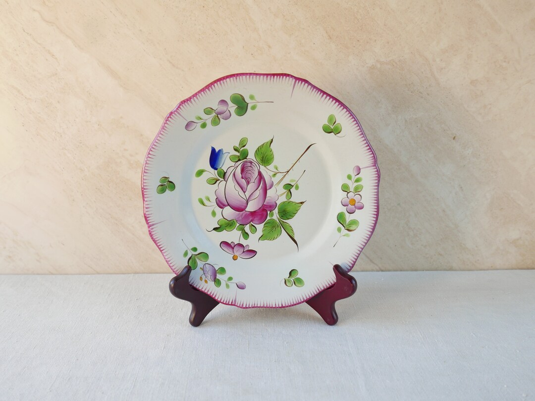 Vintage French Plate Strasbourg Pattern Hand Painted-antique - Etsy