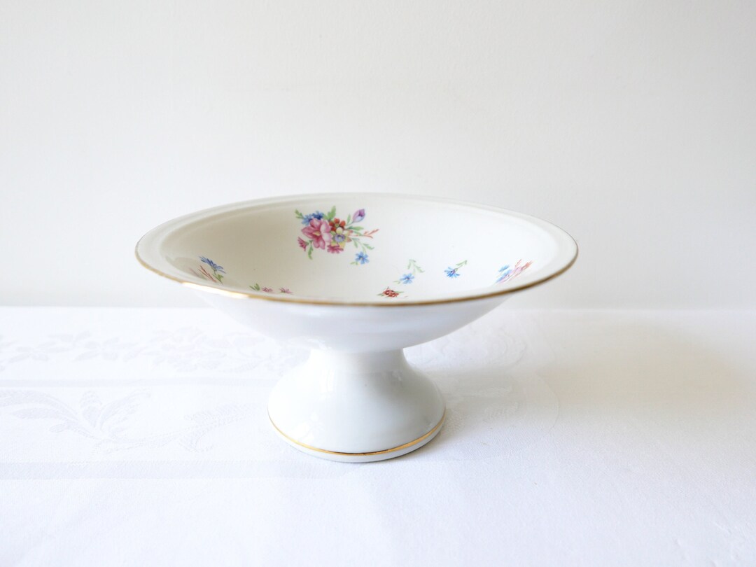 Set of 2 Antique Porcelain Ravier Dishes-tiny Flowers-delicate Florals ...