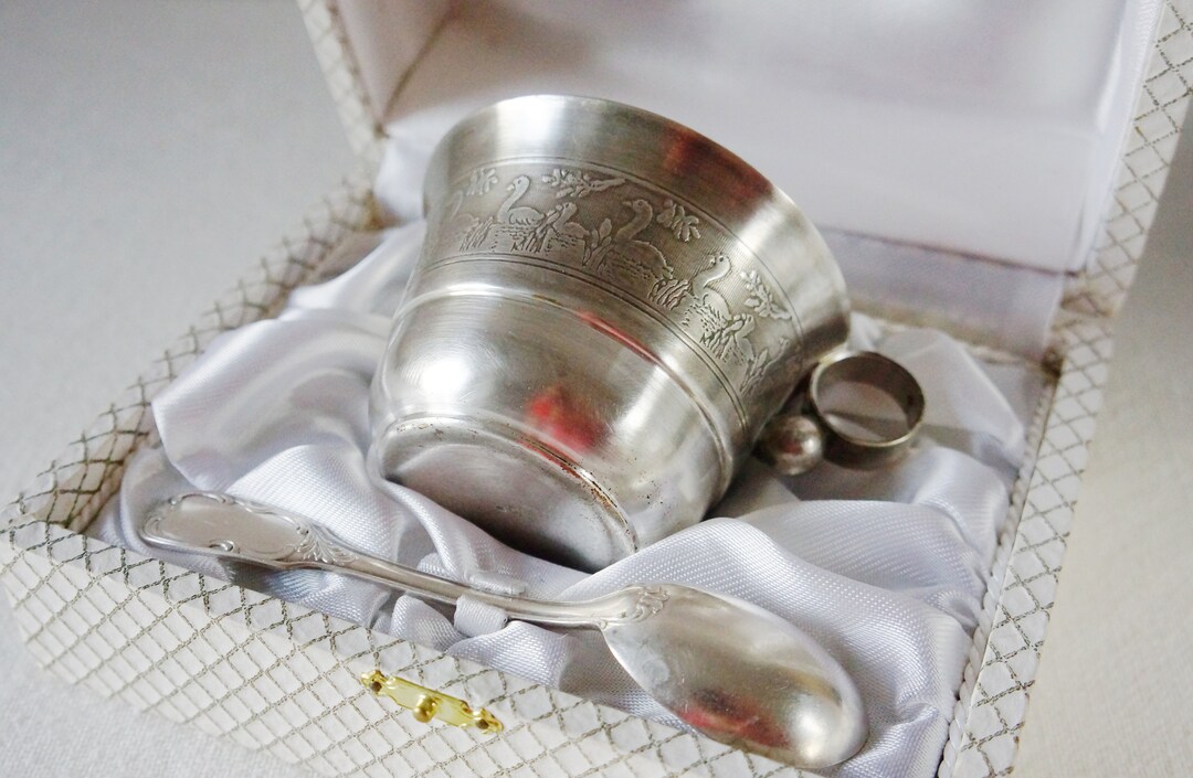 Vintage French Silver Plate Baby Christening Set-silver Plated Baby ...