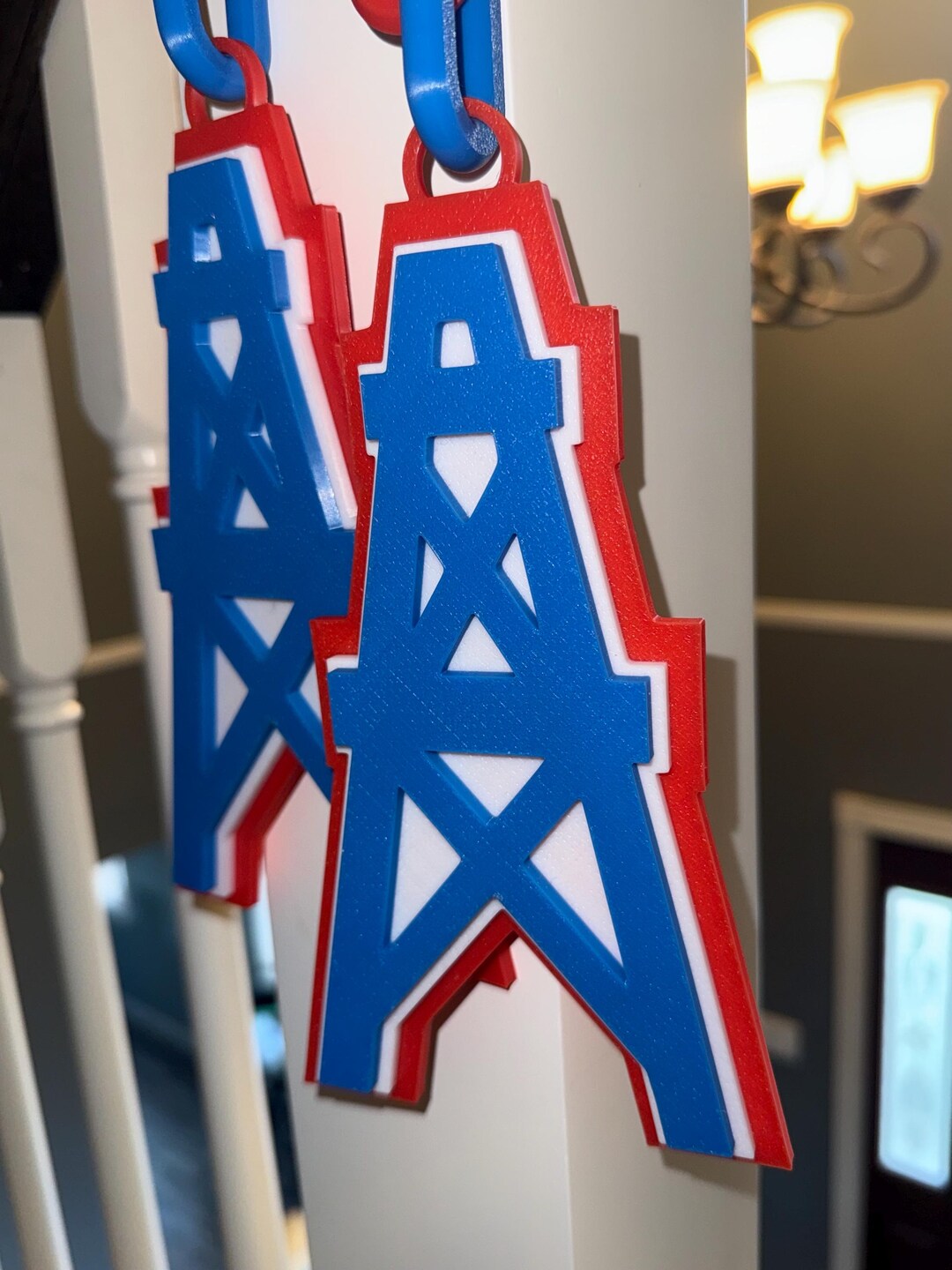 Custom 3D Nfl-inspired Chain Retro Houston Oilers Logo - Etsy