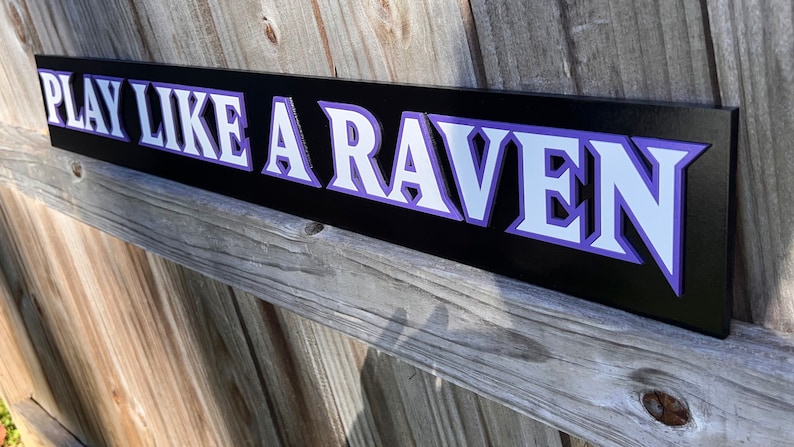 Play Like a Raven- Handcrafted Baltimore Ravens Inspired Wooden Sign - Etsy