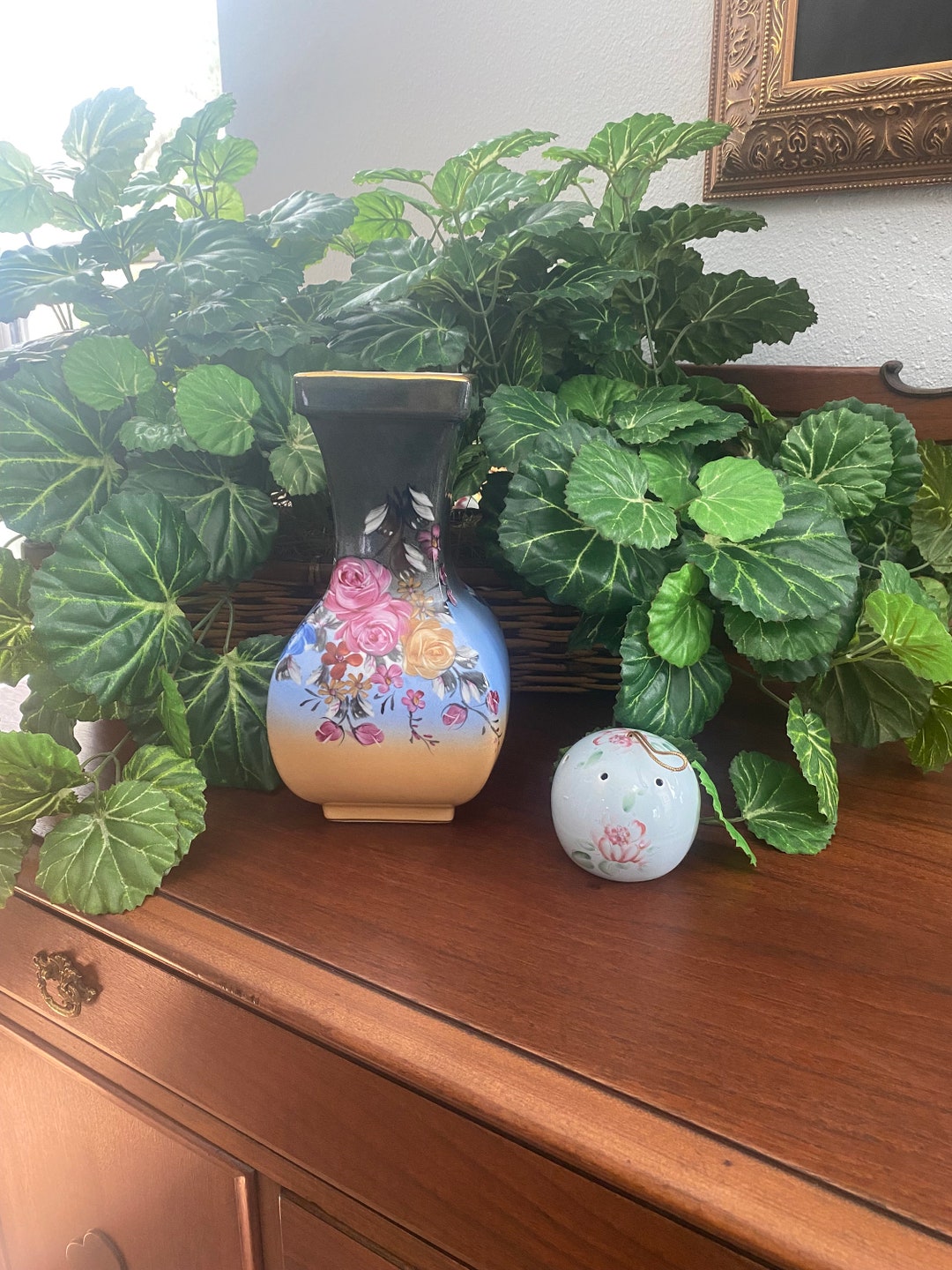 Complementary Rose Vase and Pomander, Fade, Elegant, Southwestern Decor ...