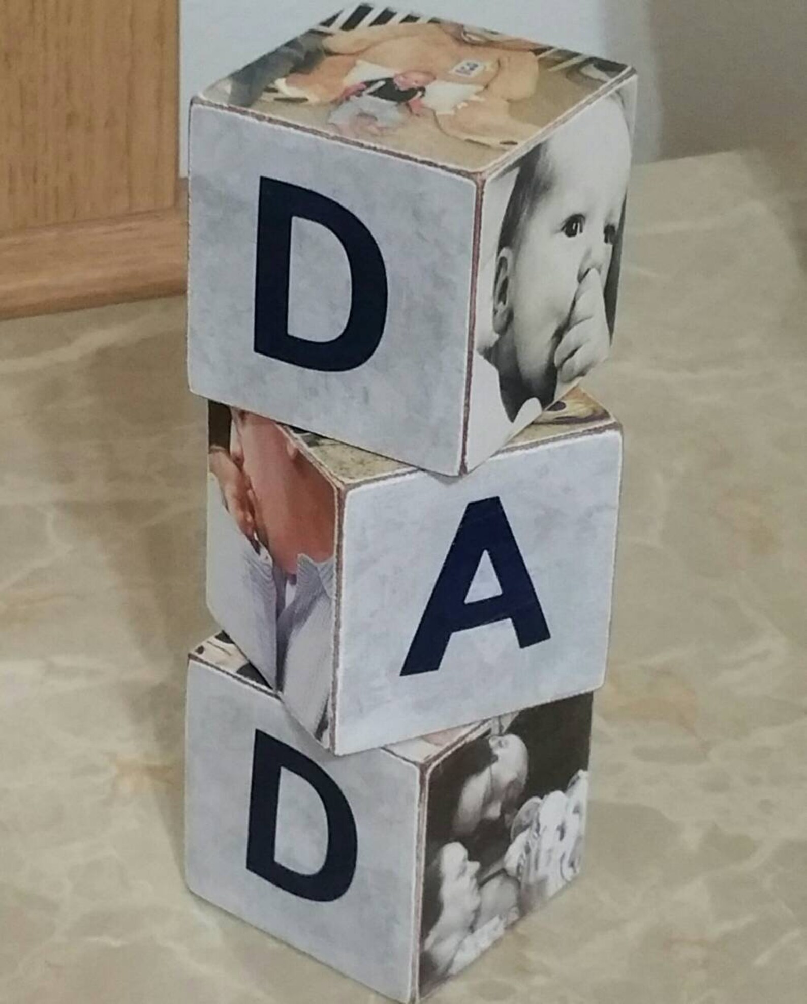Dad Gift Set of 3 Wooden Blocks fathers Day Gift Dad and Me | Etsy