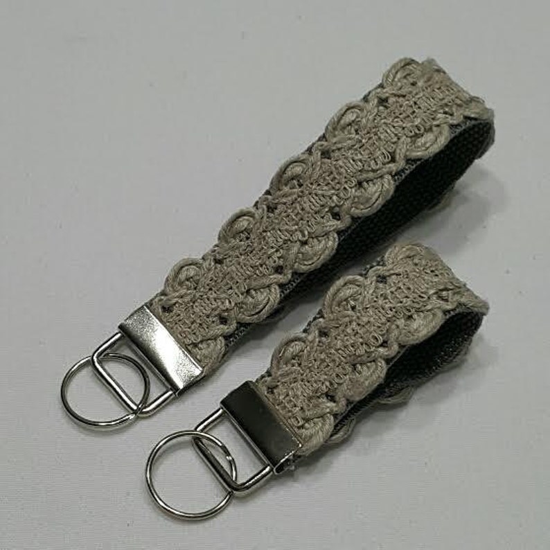 Boho Keychain Wristlet Key Fob Lace Key chain Fabric Key | Etsy