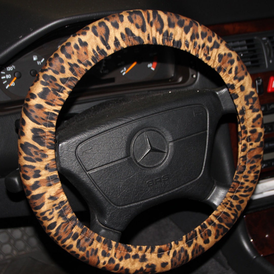Leopard Steering Wheel Cover - Beige and Brown Wheel Cover- Animal ...