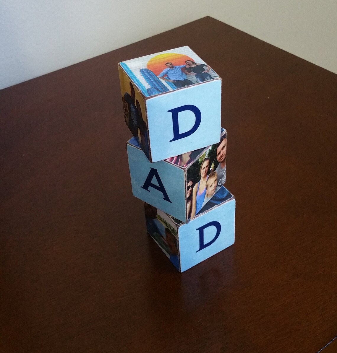 Dad Gift Set of 3 Wooden Blocks fathers Day Gift Dad and Me | Etsy