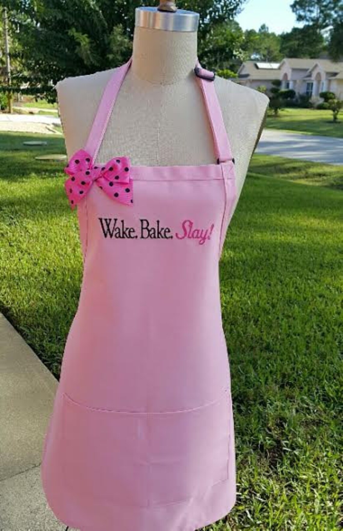 Custom Apron / Personalized Pink Apron With Black and Fuchsia | Etsy