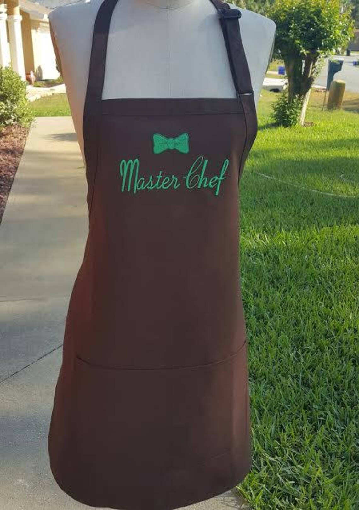 Master Chef Personalized Apron / Black Apron With Green | Etsy