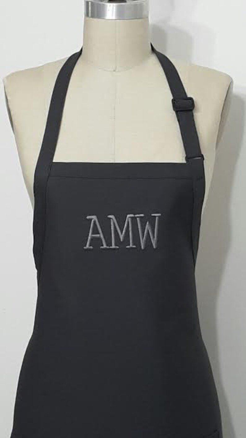 Charcoal Apron With L-charcoal Embroidery Thread / Men's Monogram Apron ...