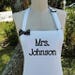 Mrs.johnson Personalized White Apron/ Wedding Apron/ Teacher - Etsy