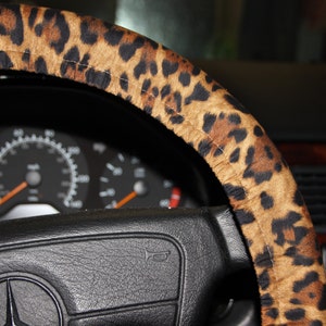 Leopard Steering Wheel Cover - Beige and Brown Wheel Cover- Animal ...