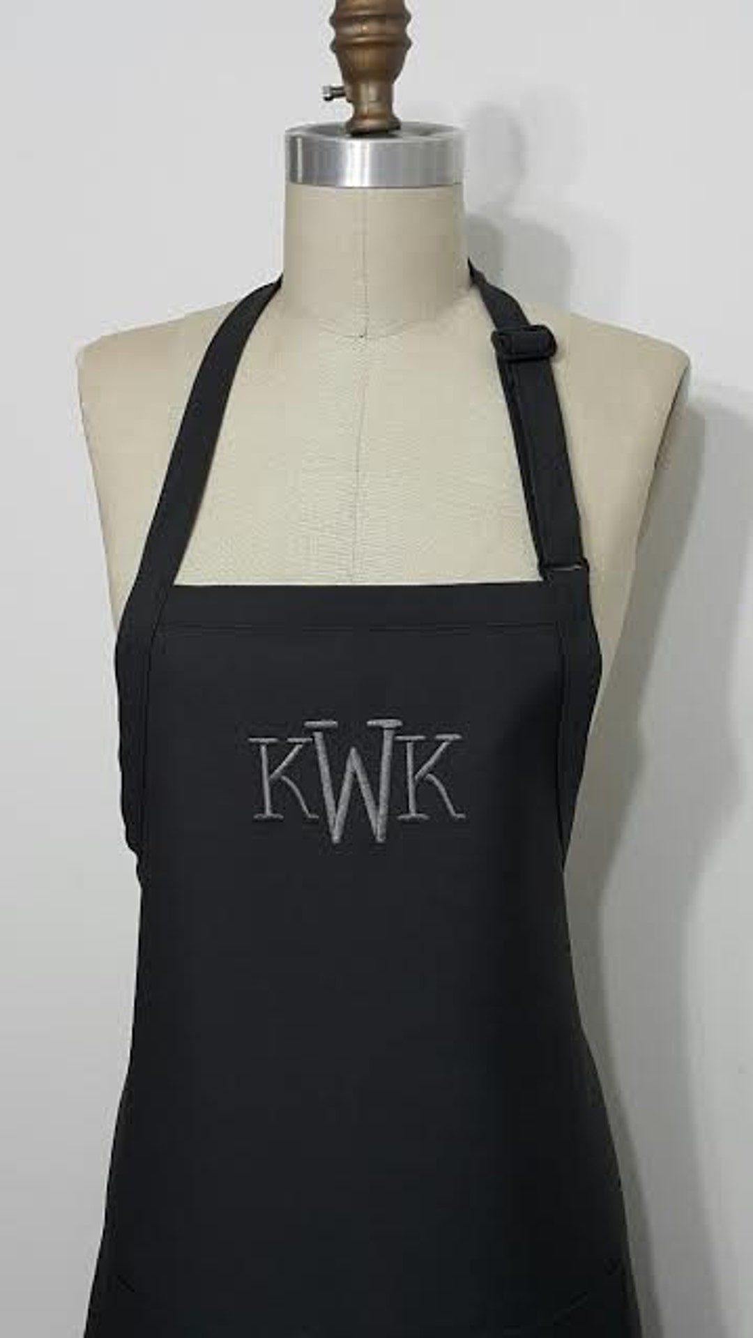 Charcoal Apron With L-charcoal Embroidery Thread / Men's Monogram Apron ...
