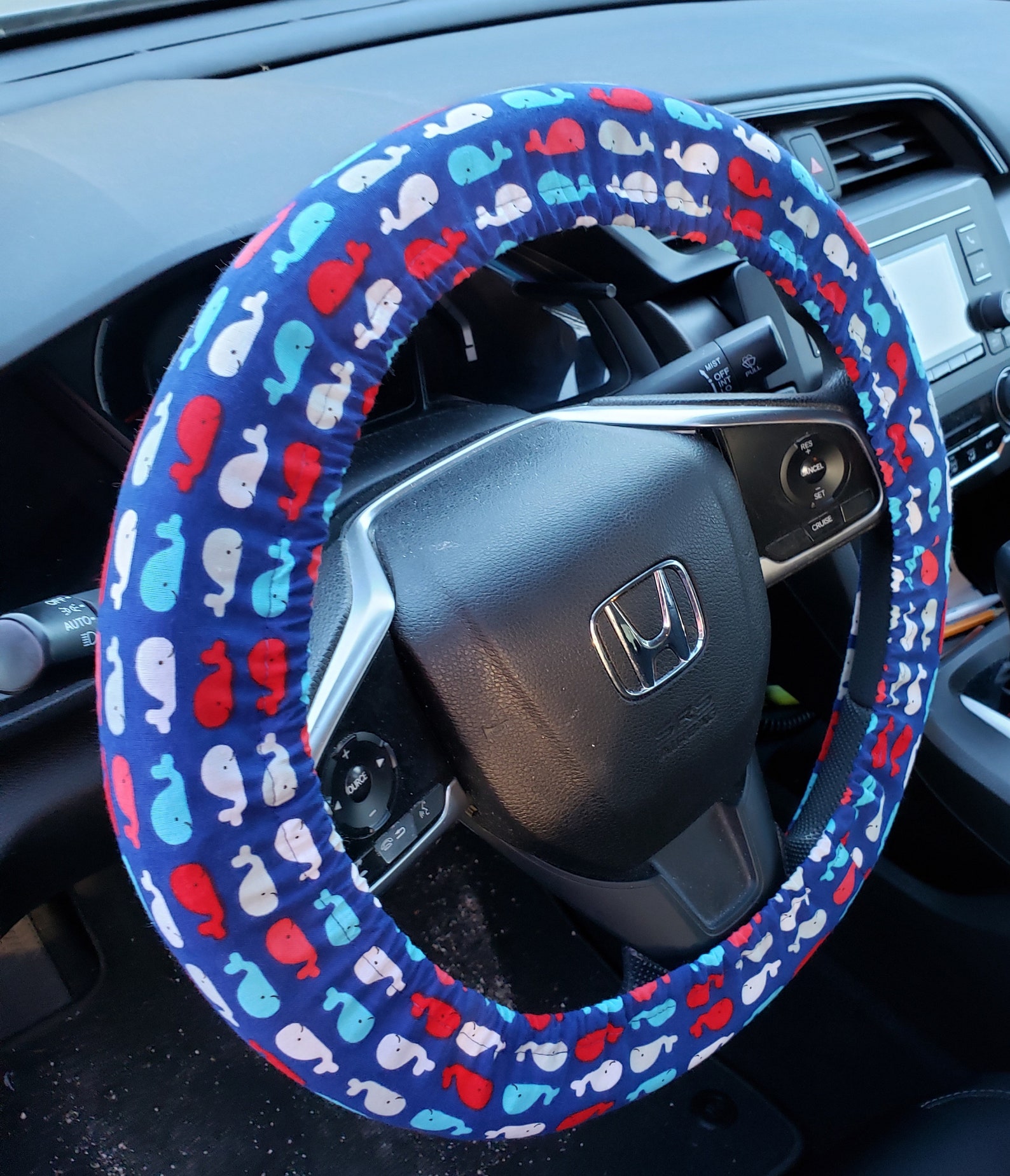 Navy Steering Wheel Cover With Whale Pattern Whales Wheel - Etsy