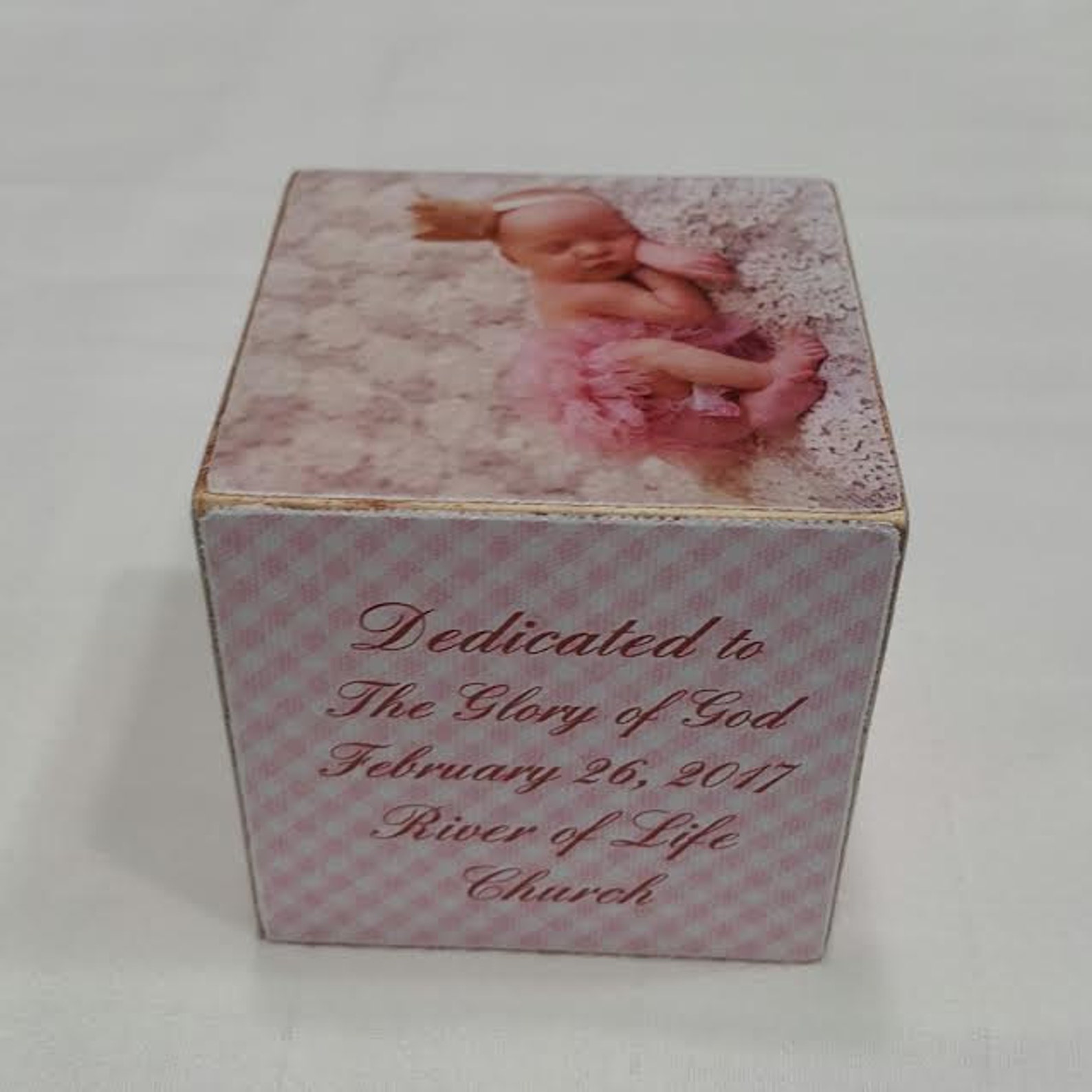 Baby Girl Personalized Wooden Block / Baptism Block/ Baby Announcement ...